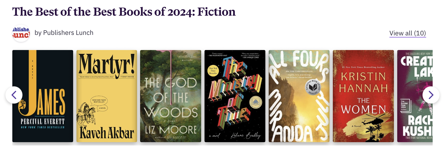 The Very Best of the Best Books of 2024 - Publishers Lunch