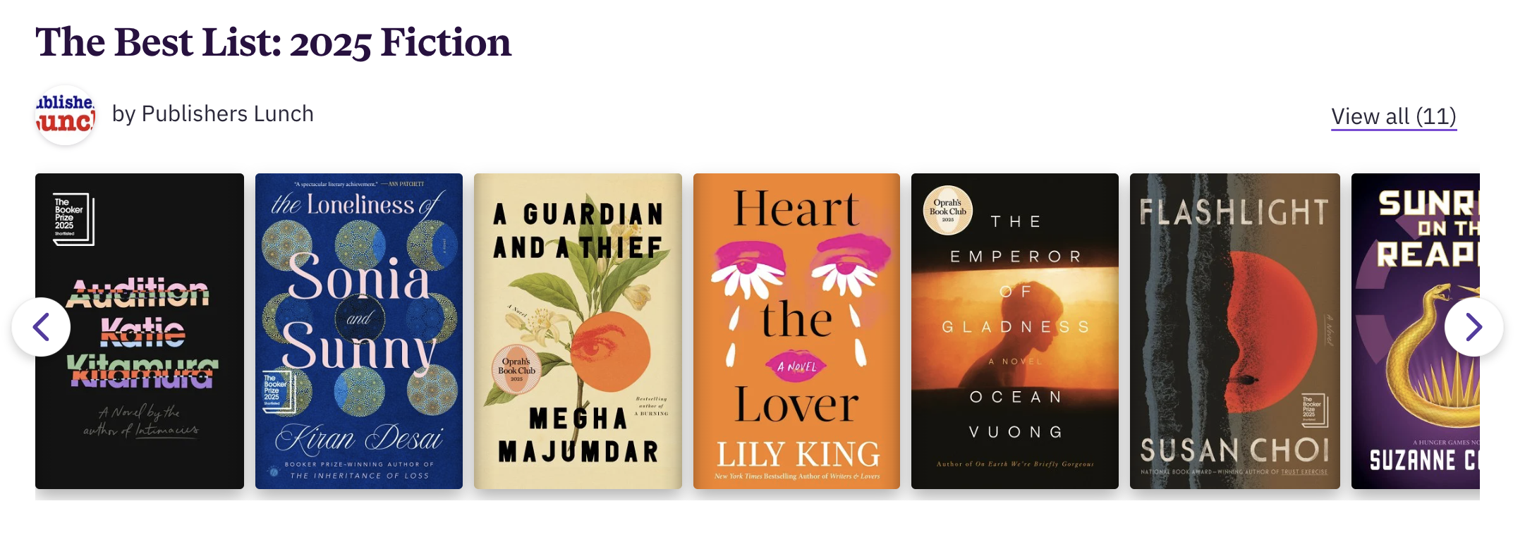 The Best Lists 2025 - Publishers Lunch